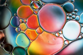 DIMEX | Vliesová fototapeta Abstraktní bubliny MS-5-2541 | 375 x 250 cm | zelená, modrá, červená, růžová