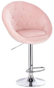 LuxuryForm Barová židle VERA VELUR na stříbrném talíři - světle růžová