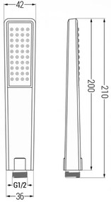 Mexen Uno, podomítkový sprchový set DR72, černá, 71435DR72-70