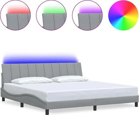 Rám postele bez matrace Hanko světle šedý 200 x 200 cm textil 3310482