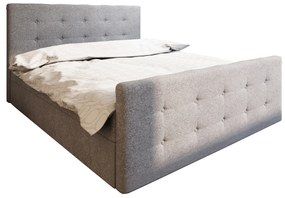 Manželská postel Boxspring 160 cm Milagros 1 (šedá) (s matrací a úložným prostorem). 1046741