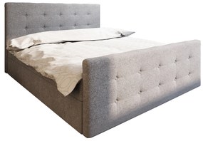 Manželská postel Boxspring 180 cm Milagros 1 (šedá) (s matrací a úložným prostorem). 1046745