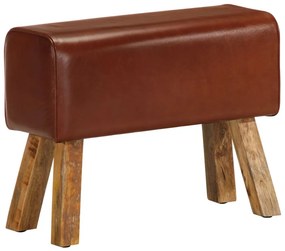 Lavice gymnastický kůň 58 cm hnědá pravá kůže a mangovník 320784