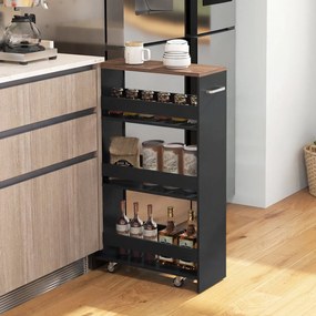Costway Vozík do niky 20cm široký 4patrový kuchyňský vozík úzká nika