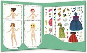 DJECO Kreativní sada Módní návrhářka / 8 karet s panenkami / 4 archy s