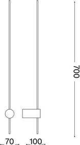 Ideal Lux - LED Nástěnné svítidlo ESSENCE LED/12W/230V 3000K 70 cm CRI 90 černá