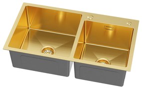 Erga HD, 1-komorový ocelový dřez 780x450x210 mm, zlatá, ERG-MLS-HD7845G