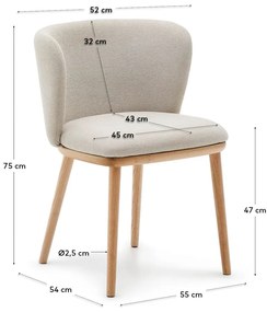 Béžové čalouněné jídelní křeslo Ciselia – Kave Home