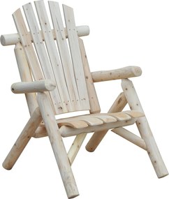 Outsunny Zahradní Křeslo Adirondack Odolné proti Počasí s Vysokým Opěradlem a Opěrkami Rukou pro Zahradu, Terasu a Balkon 83cm x 68cm x 101cm Přírodní