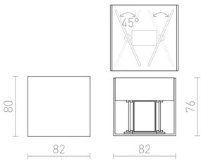 RED-Design Rendl-R12556- LED Venkovní nástěnné svítidlo CARRE 2xLED/3W/230V IP54