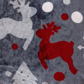 Vánoční mikroplyšová deka VÁNOČNÍ KOUZLO šedá Rozměr: 200 x 220 cm