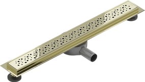 Mexen Flat 360°, nerezový sprchový žlab vzor M12 70 cm, zlatá lesklá, 1521070-40