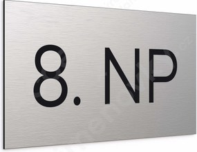 ACCEPT Označení podlaží "8. NP" - stříbrná tabulka - černý popis
