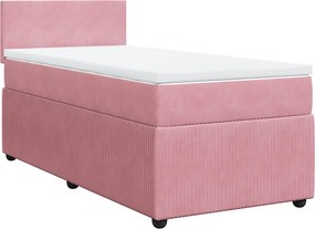 Box spring postel s matrací růžová 90x200 cm samet 3289937