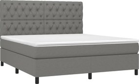Box spring postel s matrací tmavě šedá 160x200 cm textil 3142026