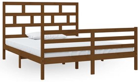 Rám postele medově hnědý masivní borovice 160 x 200 cm,  3101296