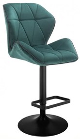 LuxuryForm DESIGN Barová židle MILANO MAX VELUR na černé kulaté podstavě - zelená