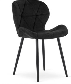Jídelní židle MANGO VELVET s černými nohami, černá