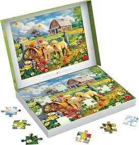 EUROGRAPHICS Puzzle Connecting Pieces: Štěňata na jaře / 48 dílků / ve