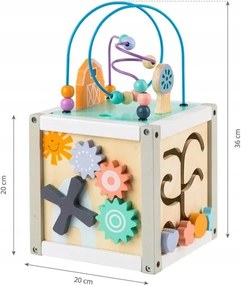 Dřevěná edukační kostka Ecotoys Happy + kostky