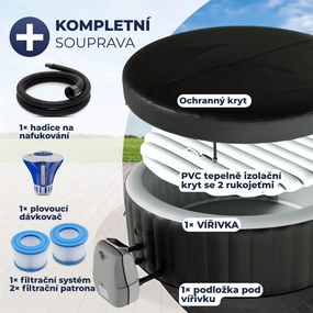 Nafukovací vířivý bazén OASIS pro 6 osob, kulatý, černý Casaria