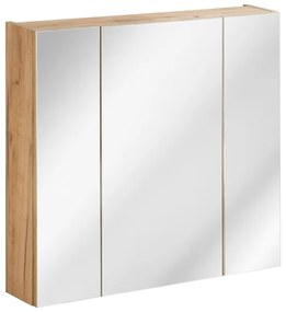 COMAD Závěsná skříňka se zrcadlem - CAPRI 843, šířka 80 cm, zlatý dub
