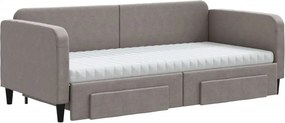 Válenda s přistýlkou a zásuvkami taupe 90 x 200 cm textil 3196873