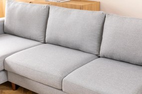 Hanah Home Rohová pohovka BERLIN světle šedá levá