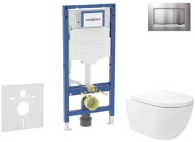 Geberit Duofix - Set předstěnové instalace, klozetu Oudee Vortex a sedátka softclose, tlačítko Sigma20, lakovaný chrom mat/chrom SANI11CA1148B