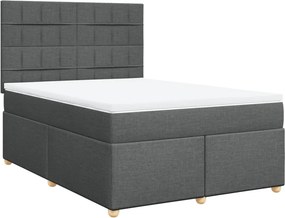 Box spring postel s matrací tmavě šedá 160x200 cm textil 3291332