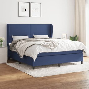 Box spring postel s matrací modrá 160x200 cm textil,  3127819