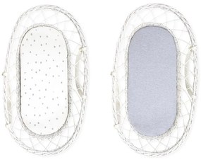Prostěradlo Sleepee We Care do kočárku, košíku a kolébky šedé tečky/pastelová šedá