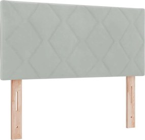 Postel s boxspringem s čelo Světle šedá 120 x 200 cm samet 3339230