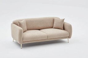 Atelier del Sofa 3-místná pohovka Simena - Beige, Béžová, Zlatá