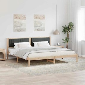 Rám postele s čelo Tmavě šedá 200 x 200 cm Masivní borové dřevo 3394239