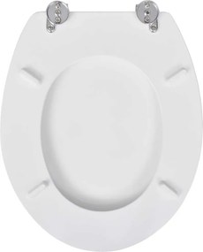WC sedátko MDF s víkem jednoduchý design bílé 140801