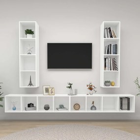 Nástěnné TV skříňky 4 ks bílé kompozitní dřevo 3079889