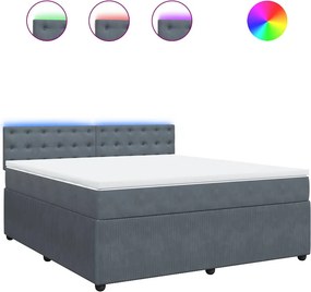 Box spring postel s matrací tmavě šedá 180x200 cm samet 3290119