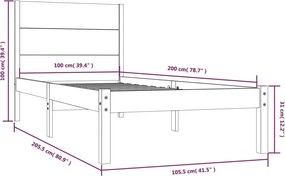 vidaXL Rám postele masivní borovice 100 x 200 cm [3104143] Barva: medová hnědá