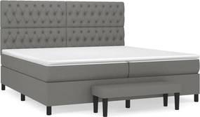 Box spring postel s matrací tmavě šedá 200x200 cm textil 3136862