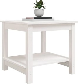 vidaXL Konferenční stolek 50 x 50 x 45 cm masivní borové dřevo [822278] Barva: Bílá