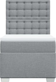 Box spring postel s matrací světle šedá 90x190 cm textil 3290357