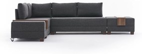 Designová rohová sedačka Ramesha 280 cm antracitová - levá
