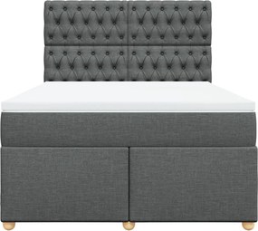 Box spring postel s matrací tmavě šedá 140x200 cm textil 3293611