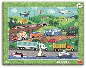 Dino Papírové puzzle Dopravní prostředky 40 dílků