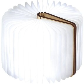 Světle hnědá malá LED stolní lampa ve tvaru knihy z javorového dřeva Gingko Booklight