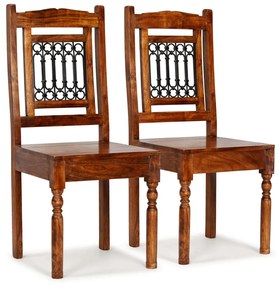 Jídelní židle 2 ks masiv s medově zbarveným povrchem klasické