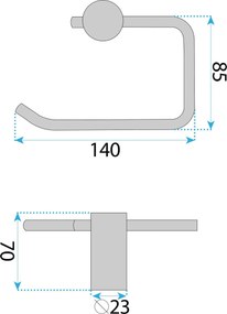 Rea Otto, nástěnný držák na toaletní papír A62309G, zlatá lesklá, REA-42016