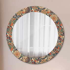 Kulaté dekorativní zrcadlo Ilustrace květu fi 70 cm