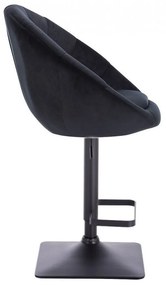LuxuryForm Barová židle VERA VELUR na černé podstavě - černá